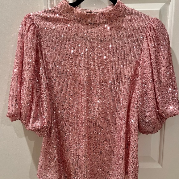 THML | Tops | Thml Puff Sleeve Sequin Top | Poshmark